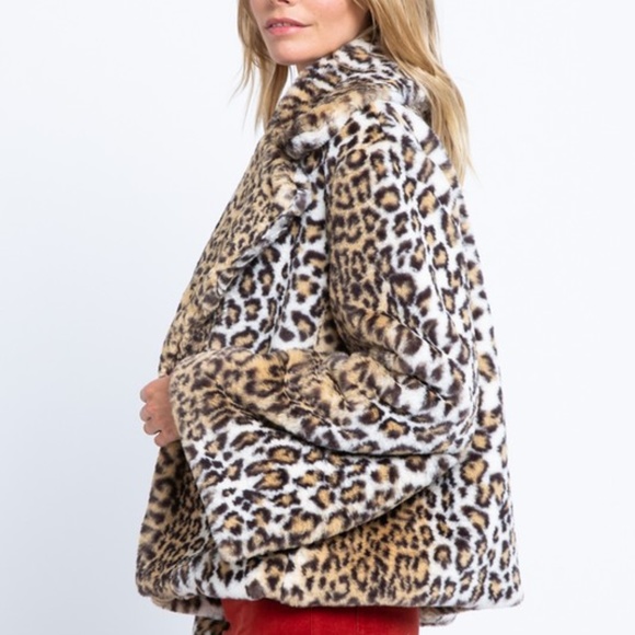 Jackets & Coats | Leopard Animal Print Vegan Faux Fur Jacket | Poshmark